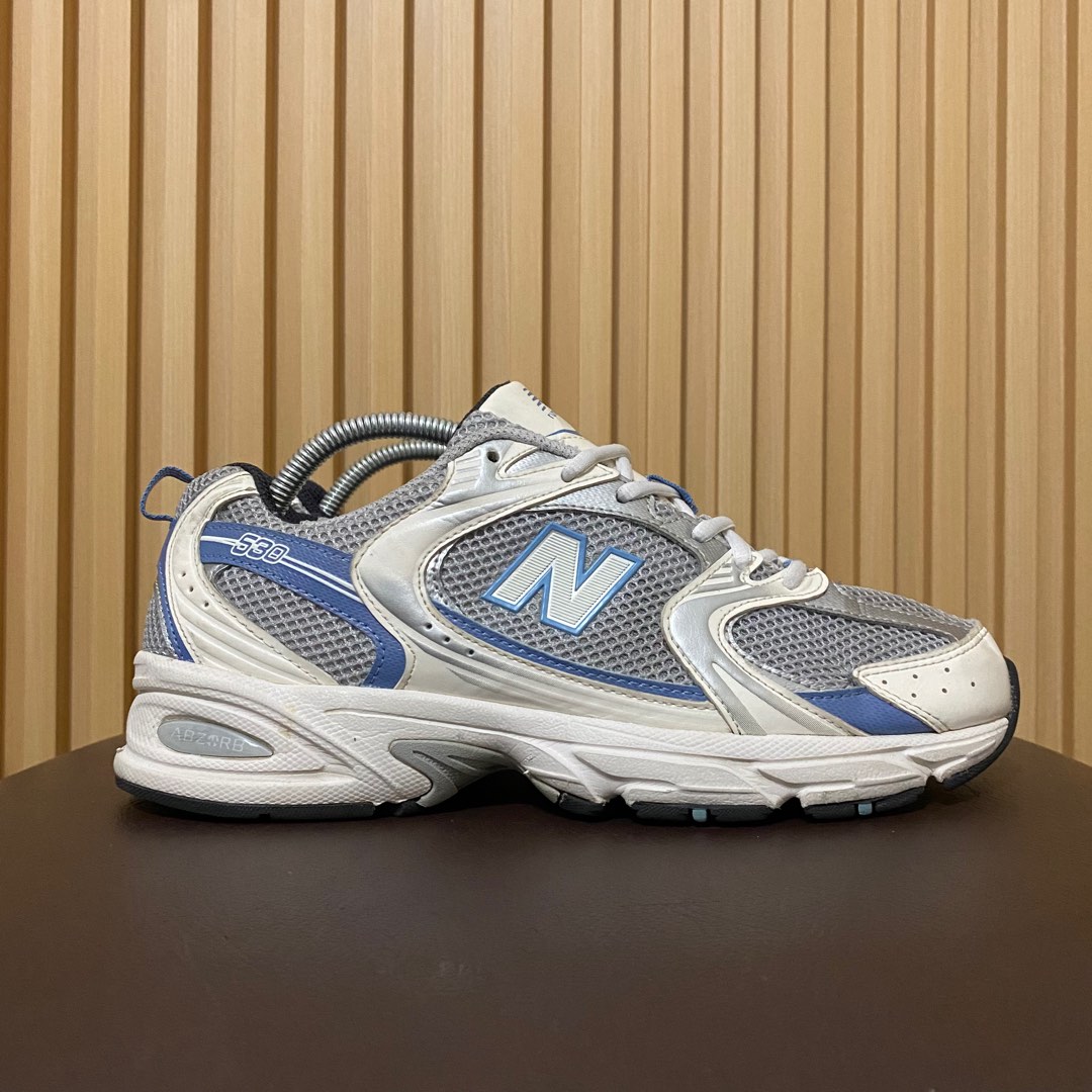 New balance 530 Running Stellar Blue White, Fesyen Pria, Sepatu ...