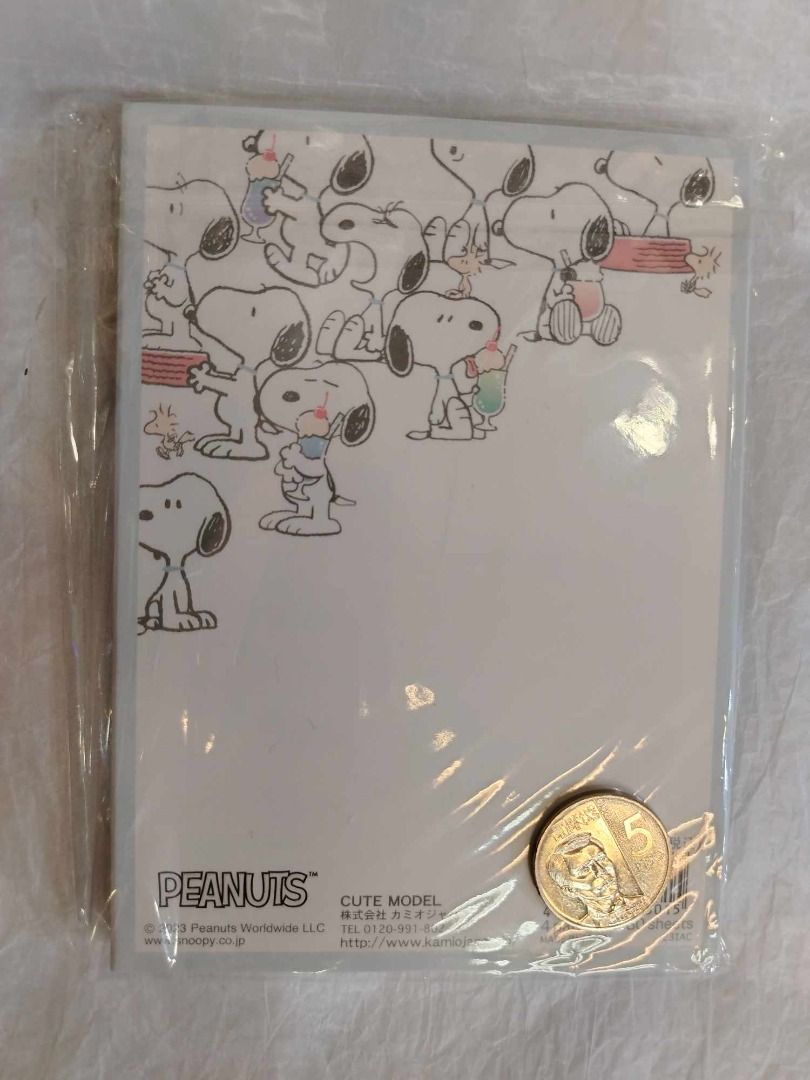 Original Japan Peanuts Snoopy Soda Cream Design Memo Pad Total of 80 ...