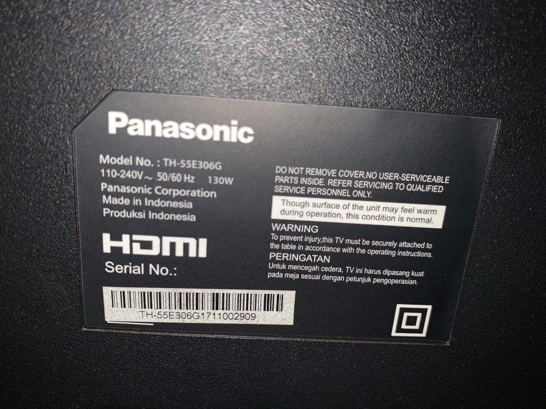 Panasonic tv 55 inch, Elektronik, TV & Perlengkapan Hiburan di Carousell