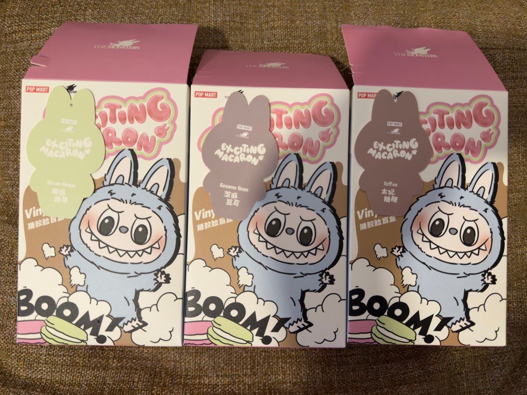 black pink Lisa Popmart Labubu 馬卡龍搪膠臉 拉布布 LABUBU 馬卡龍 原裝popmart有單Labubu ...