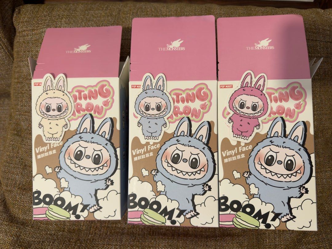 black pink Lisa Popmart Labubu 馬卡龍搪膠臉 拉布布 LABUBU 馬卡龍 原裝popmart有單Labubu ...