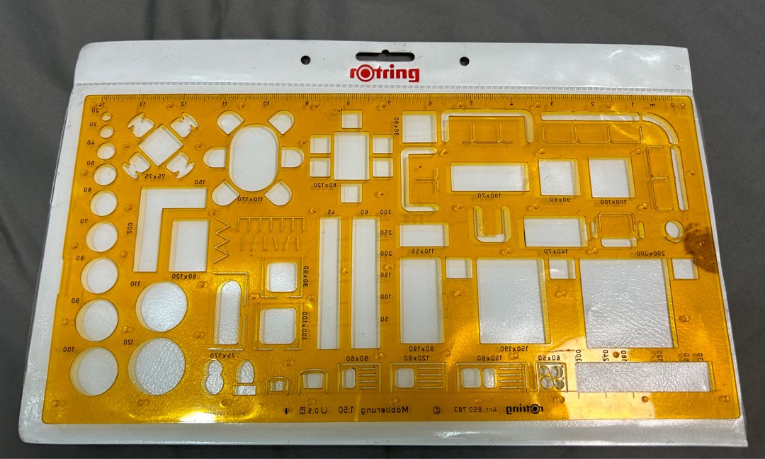 Rotring Furniture Template 1:100 & 1:50 plus circular template ...