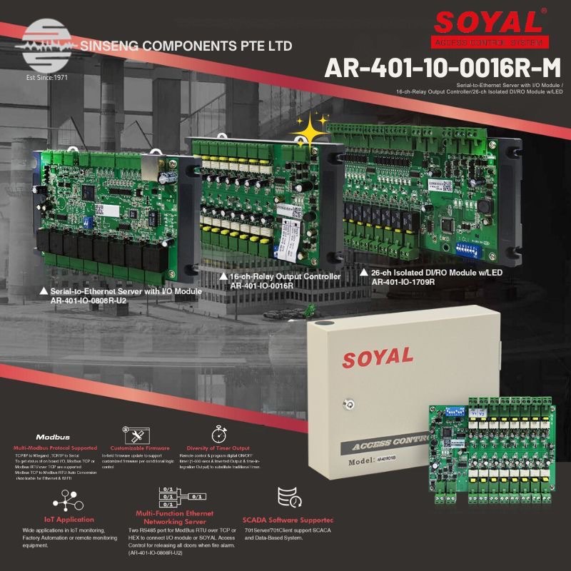 Soyal 16 Relay Output I/O Module for Elevator - Lift Access - Fire ...