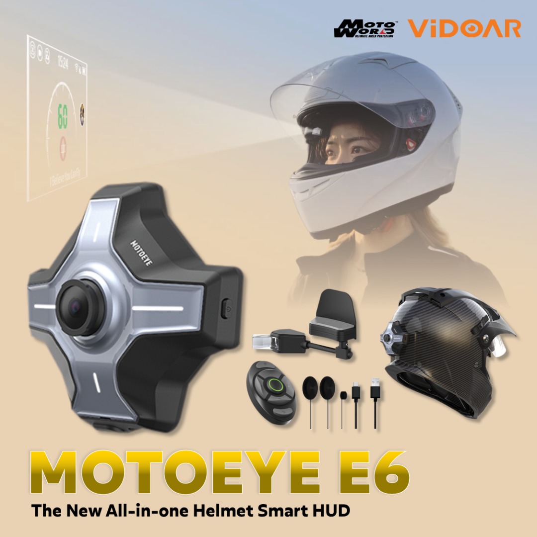 Vidoar Motoeye E6 Helmet Smart HUD System with Apple Carplay / Android Auto, Motorcycles ...