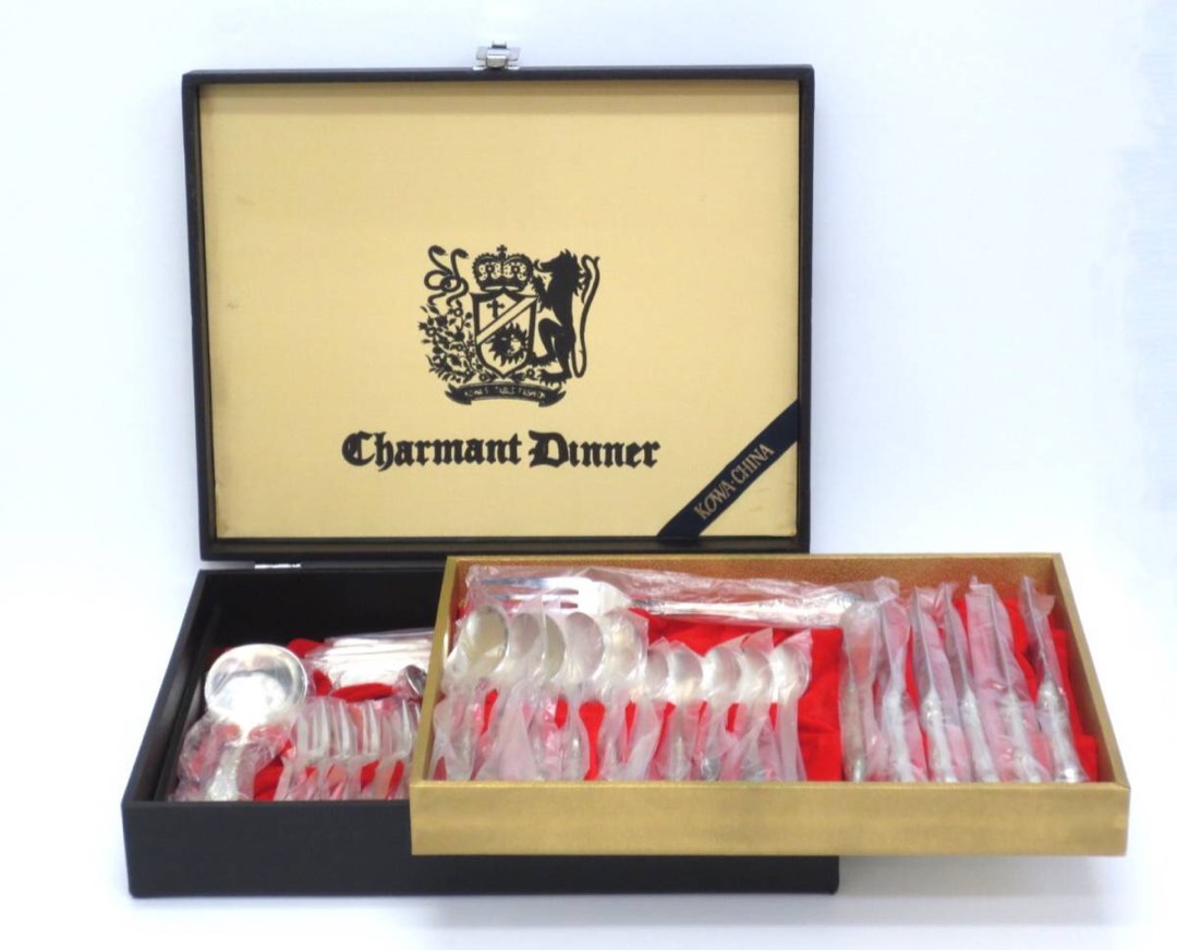 Vintage Silver utensil set with box, Furniture & Home Living ...