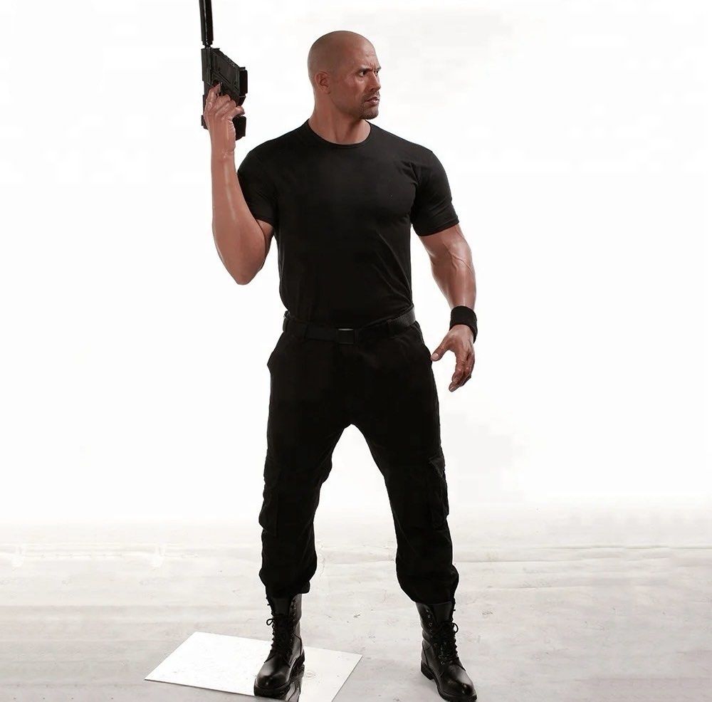 195cm Dwayne Johnson 德韦恩·约翰逊 Life Size Statue Wax Figure American Actor ...