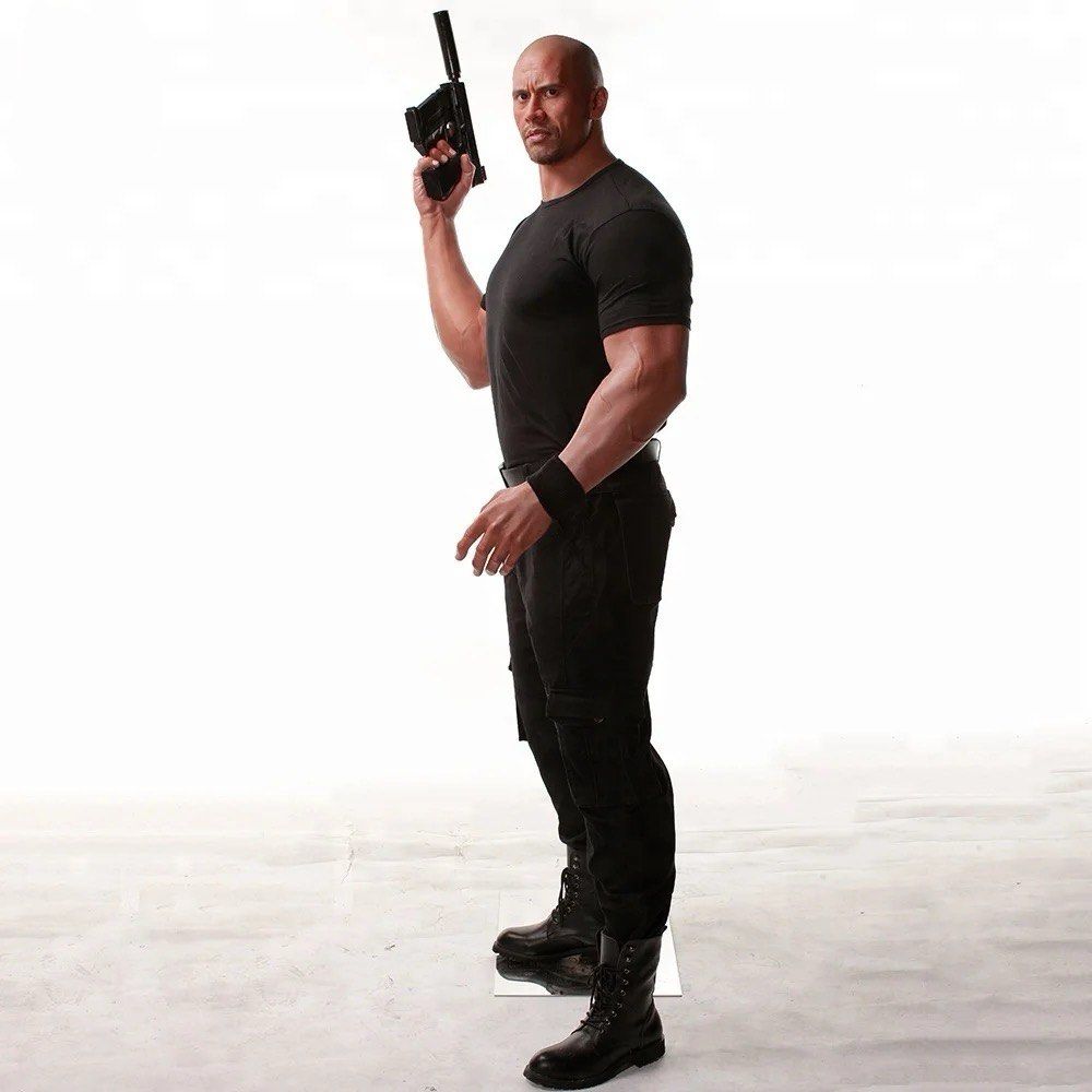 195cm Dwayne Johnson 德韦恩·约翰逊 Life Size Statue Wax Figure American Actor ...