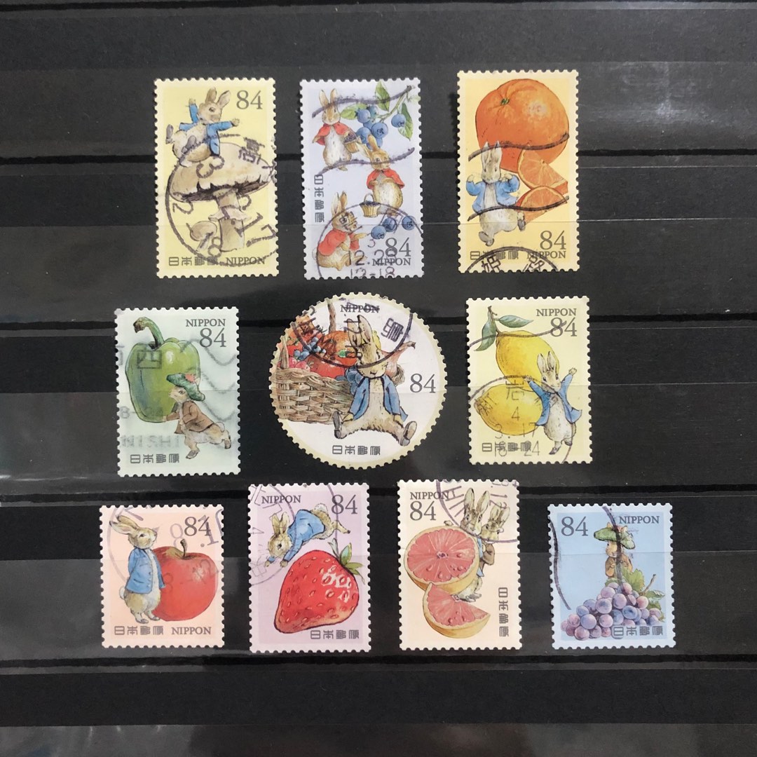 2021 Japan Nippon Peter Rabbit Fruits & Vegetables Used stamp set ...