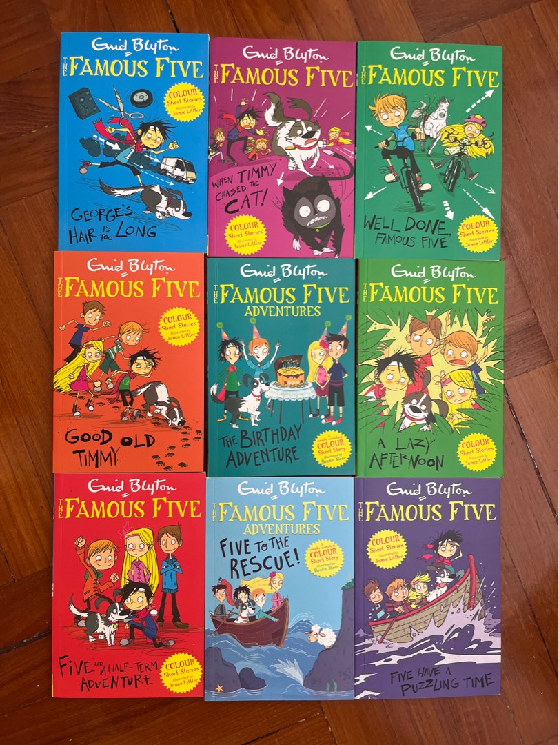 小學英文橋樑書 Famous five adventure series by Enid Blyton (9books), 興趣及遊戲, 書本 ...