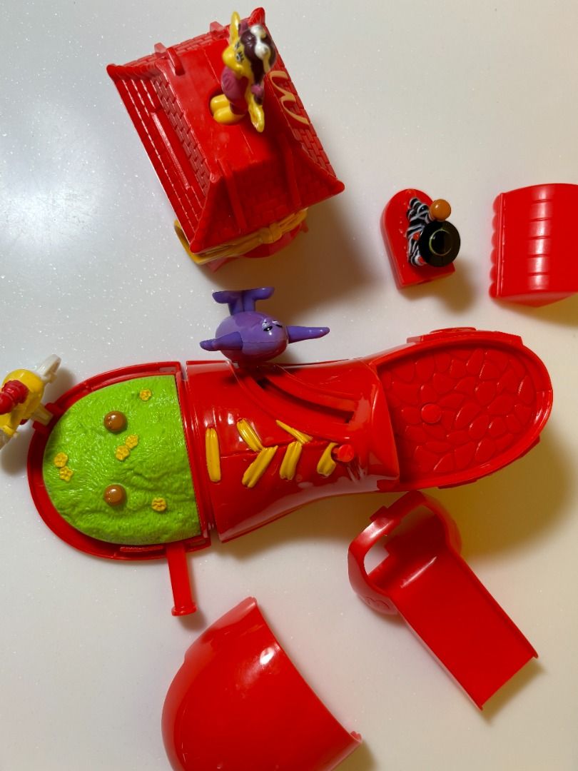 經典絕版 麥當勞快樂兒童餐Ronald 紅鞋 四合一玩具組 Mcdonald's 1999 Ronald Shoe Happy Meal ...