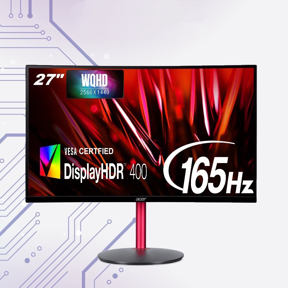 Acer Nitro XZ272U V 27-Inch WQHD Curved Gaming Monitor with 165Hz and ...