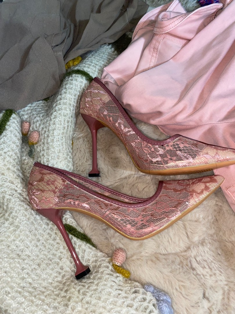 lace heels for coquette girlies, Women's Fashion, Footwear, Heels on ...