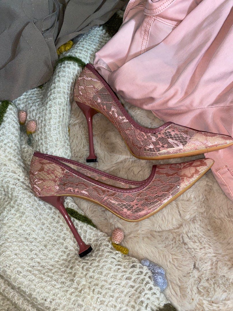 lace heels for coquette girlies, Women's Fashion, Footwear, Heels on ...