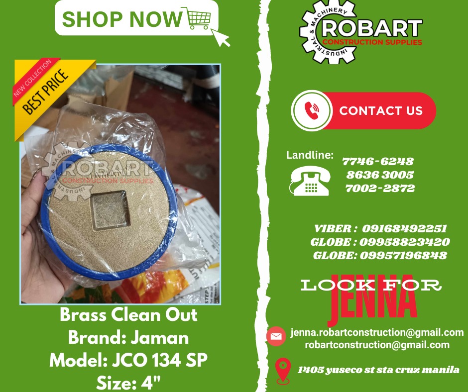 Brass Clean Out Brand: Jaman Model: JCO 134 SP, Commercial & Industrial ...