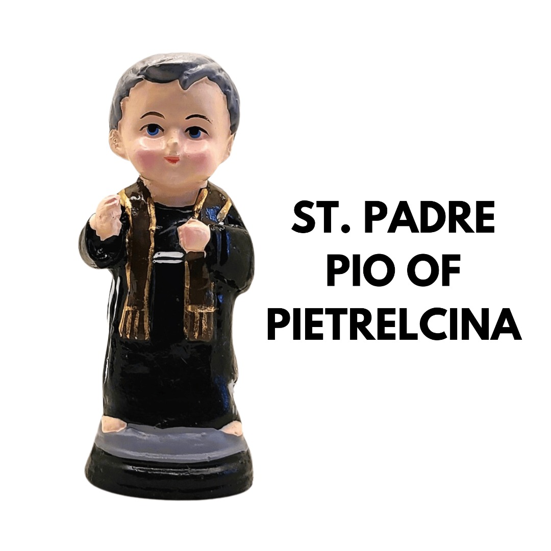 Chibi Religious Mini Statues St. Padre Pio of Pietrelcina 3.5 to 4 ...