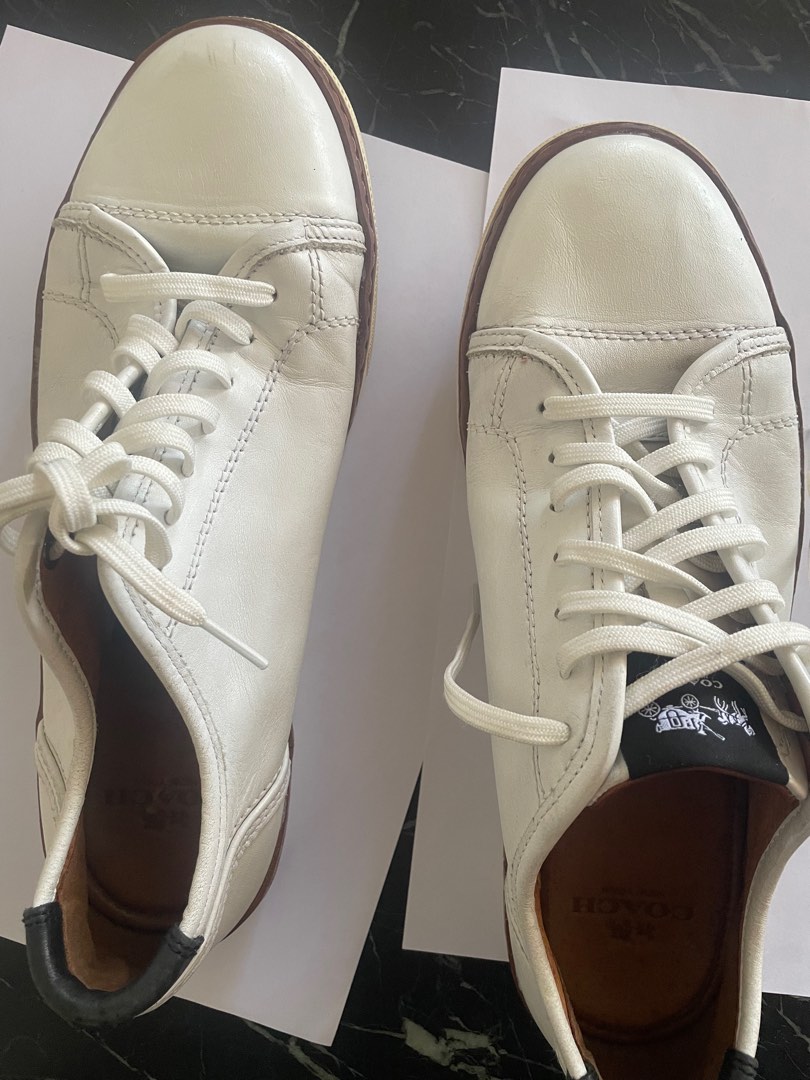 Coach Snickers white leather, Women's Fashion, Footwear, Sneakers on ...