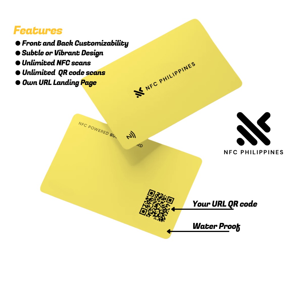 Customizable Digital Business Card - PVC (Yellow) NFC card, Computers ...