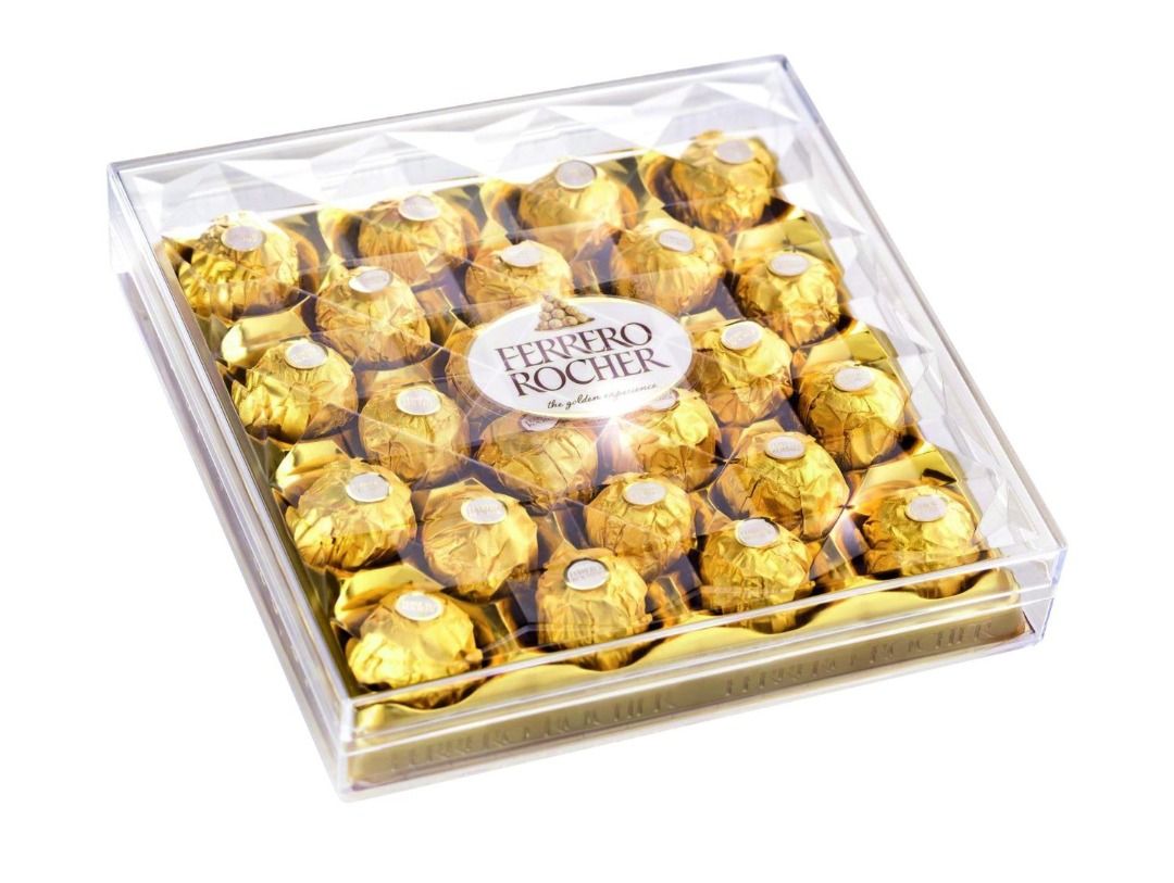 Ferrero Rocher Fine Hazelnut Milk Chocolates, 24 Piece Gift Box, Food ...