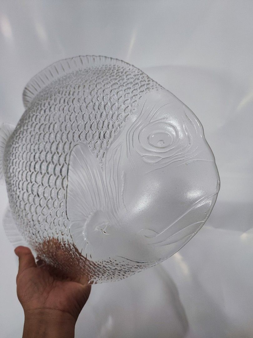 Fish Large Serving Clear Glass Platter, Furniture & Home Living ...