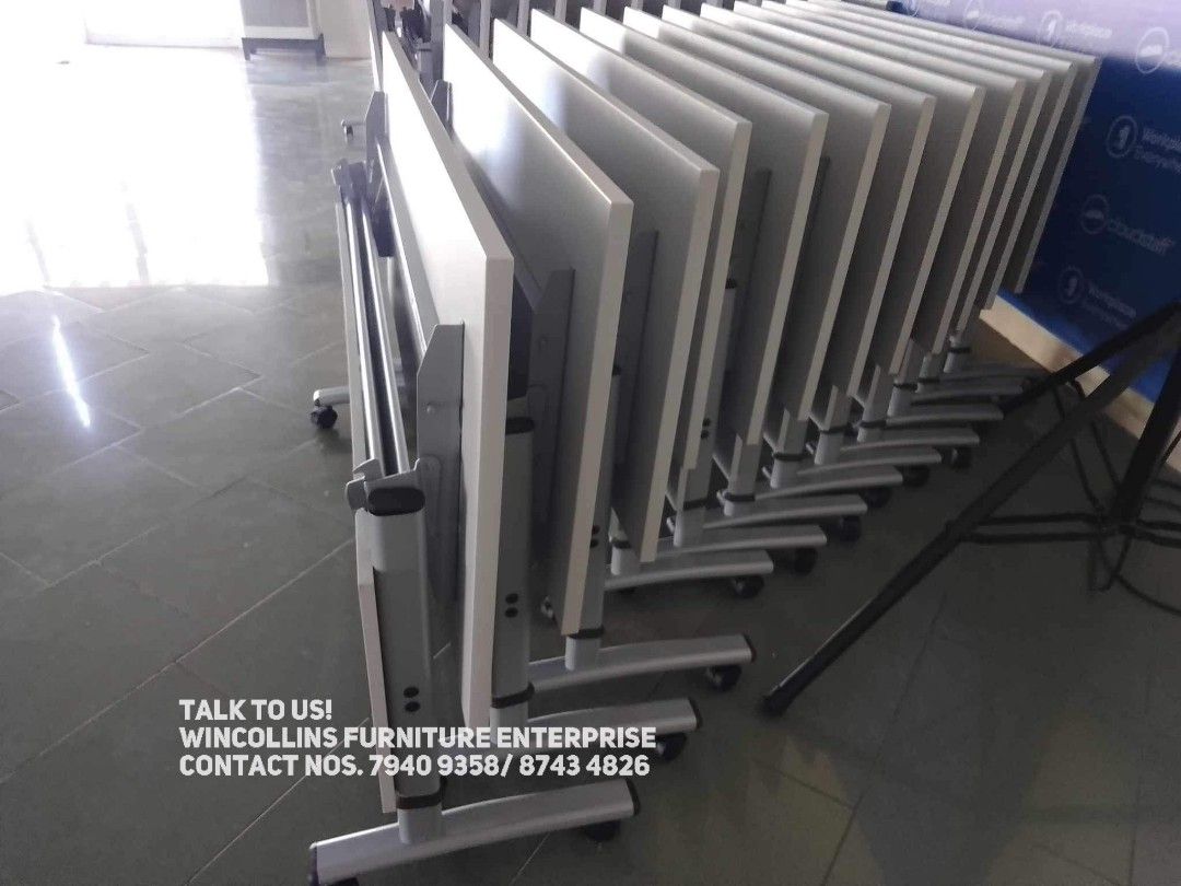Folding table with caster & wheels, Furniture & Home Living, Office ...