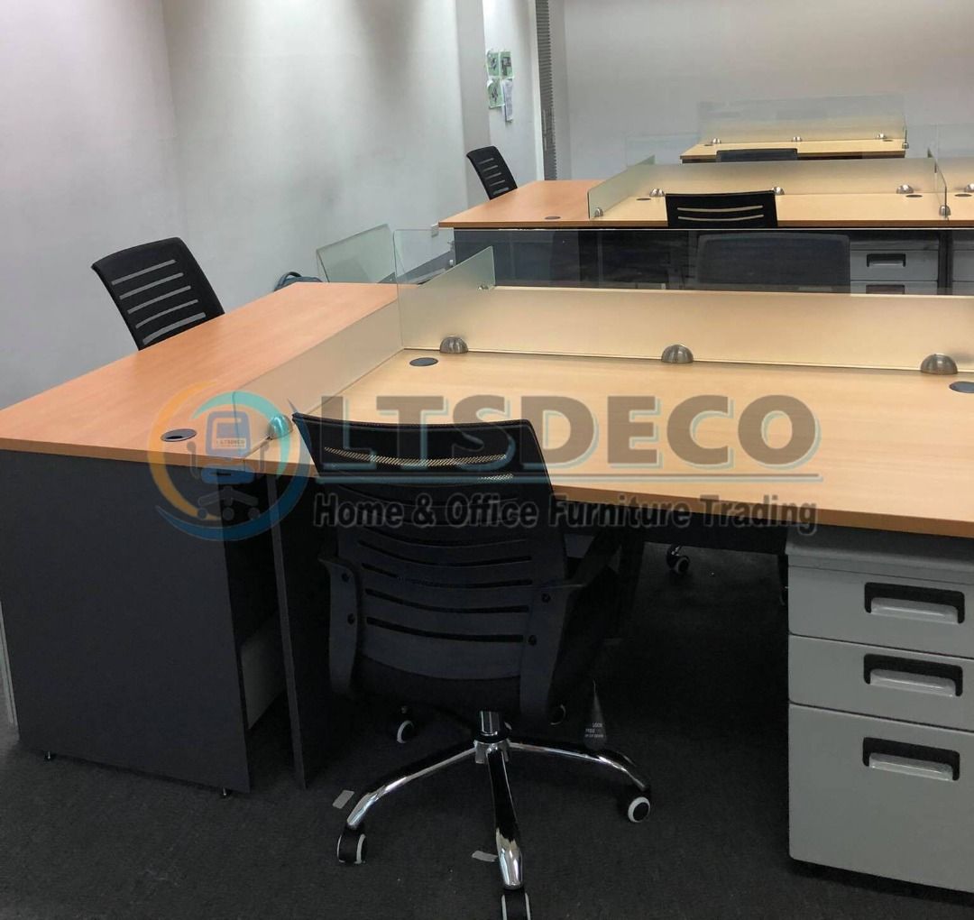 Freestanding Table with Side Drawer Filing Cabinet Office Partition ...