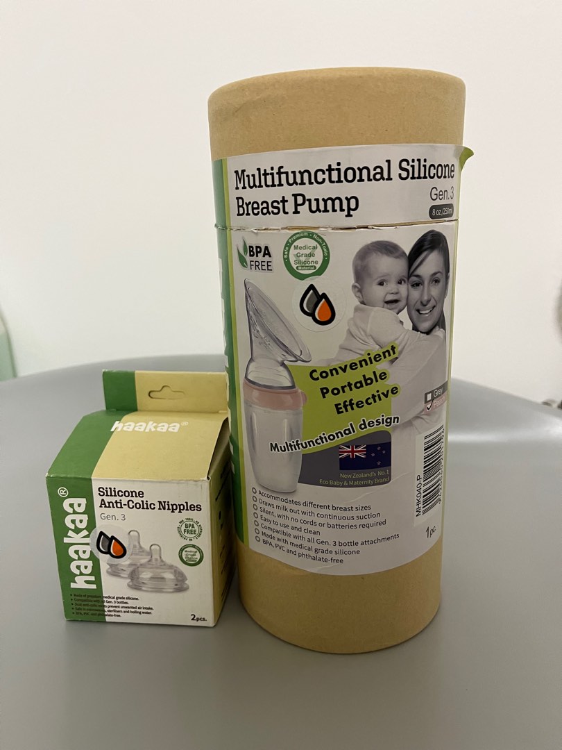 Haakaa Gen 3 silicon pump/ anti colic nipples, Babies & Kids, Maternity Care on Carousell