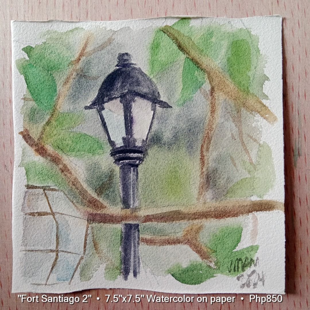 Intramuros Lamppost Watercolor Painting, Hobbies & Toys, Stationary ...