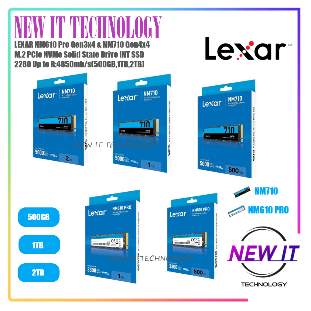 LEXAR NM610 Pro & NM620 Gen3x4 & NM710 & NM790 Gen4x4 M.2 PCIe NVMe ...