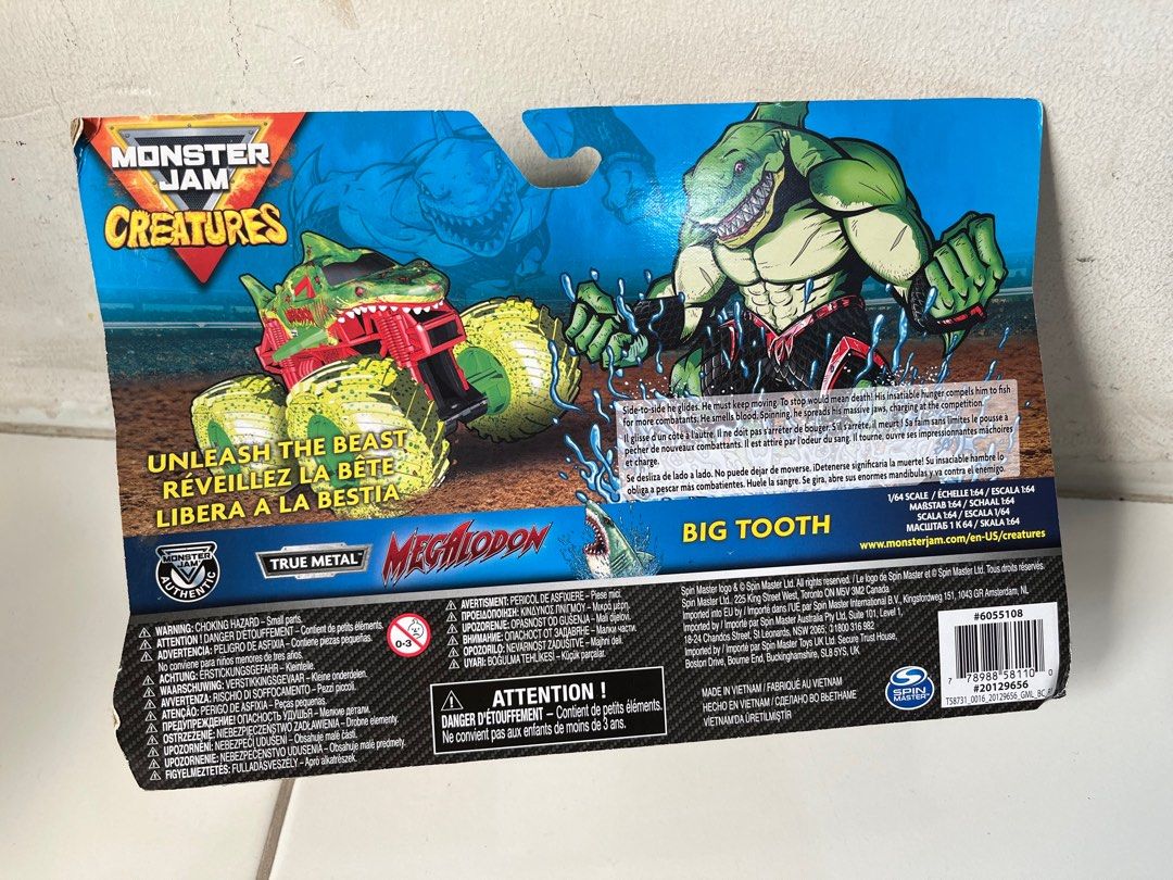 MEGALODON MONSTER JAM Creatures Big Tooth limited edition MONSTER TRUCK ...