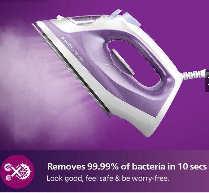 Philips 1000 Series Steam Iron (2000W) DST1040/DST1040/30, TV & Home ...