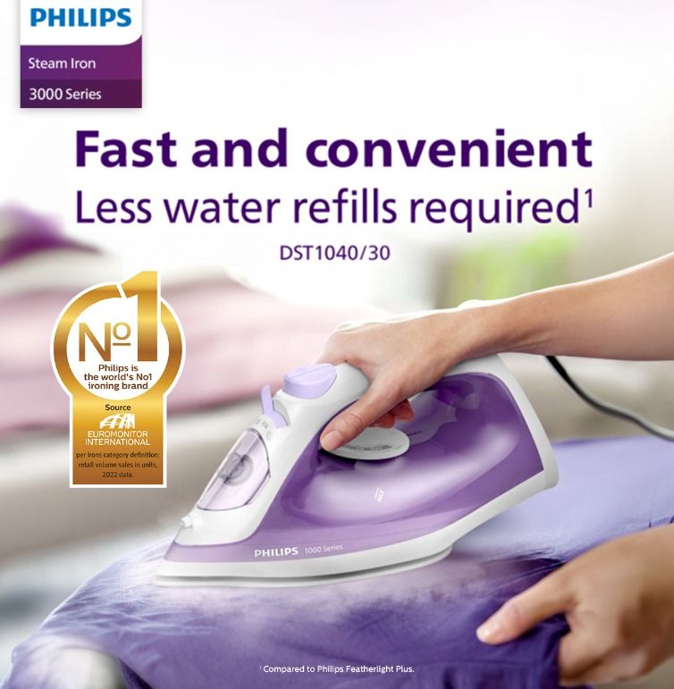 Philips 1000 Series Steam Iron (2000W) DST1040/DST1040/30, TV & Home ...