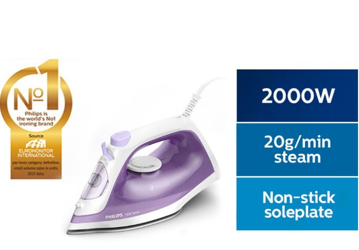 Philips 1000 Series Steam Iron (2000W) DST1040/DST1040/30, TV & Home ...