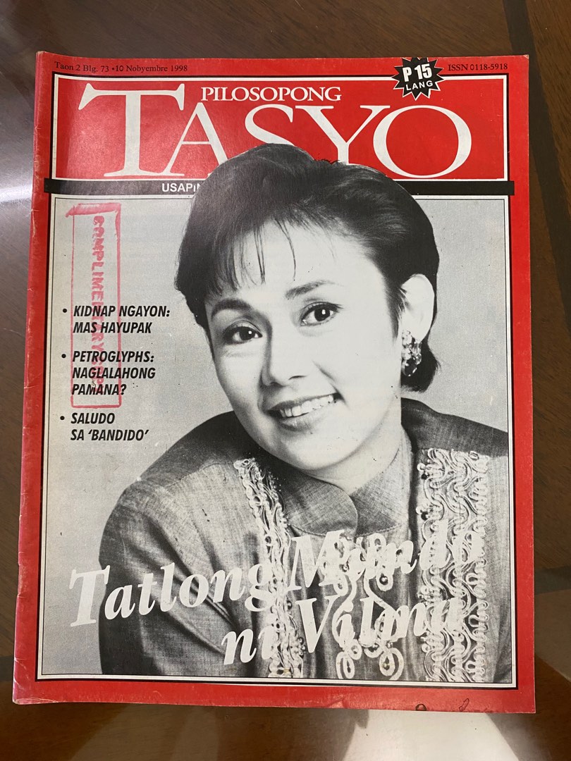 PILOSOPONG TASYO VINTAGE MAGAZINE - Vilma Santos Rare Cover Issue ...