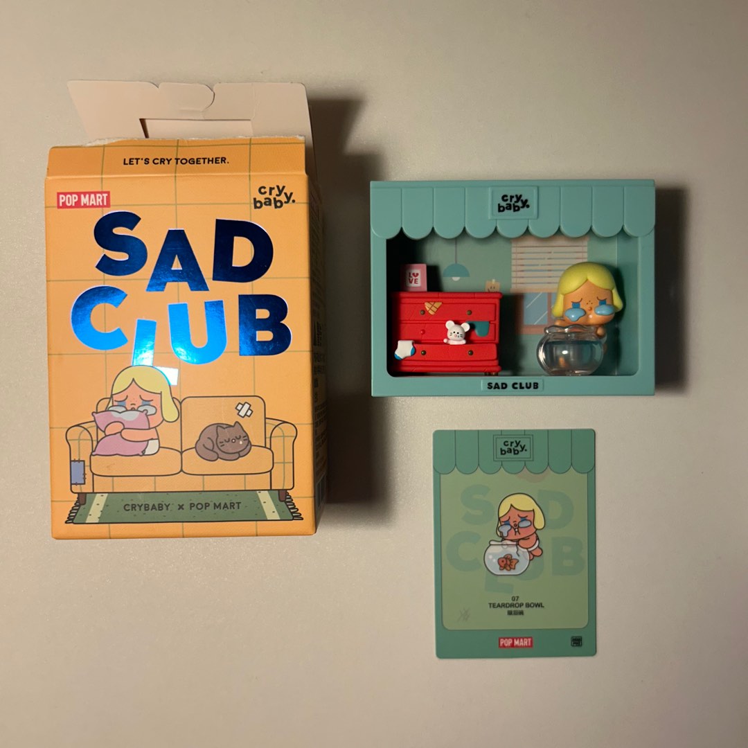 Popmart Cry baby Sad Club Series (Teardrop Bowl), Hobbies & Toys, Toys ...