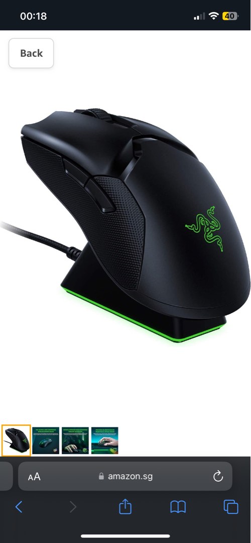 Razer Viper Ultimate Hyperspeed Lightweight Wireless Gaming Mouse & RGB ...