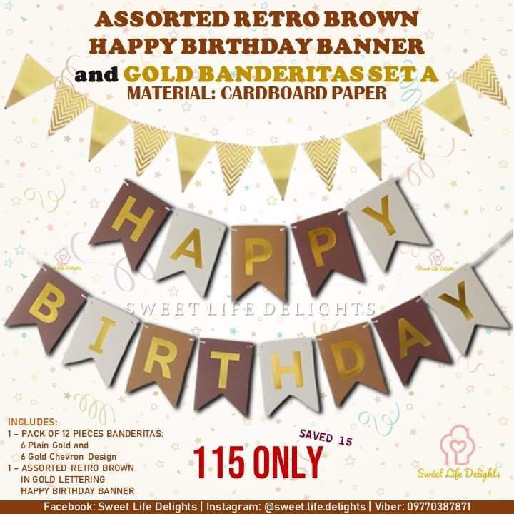 Retro Happy Birthday, Retro Happy Birthday + Daisy Flower Banner Set ...