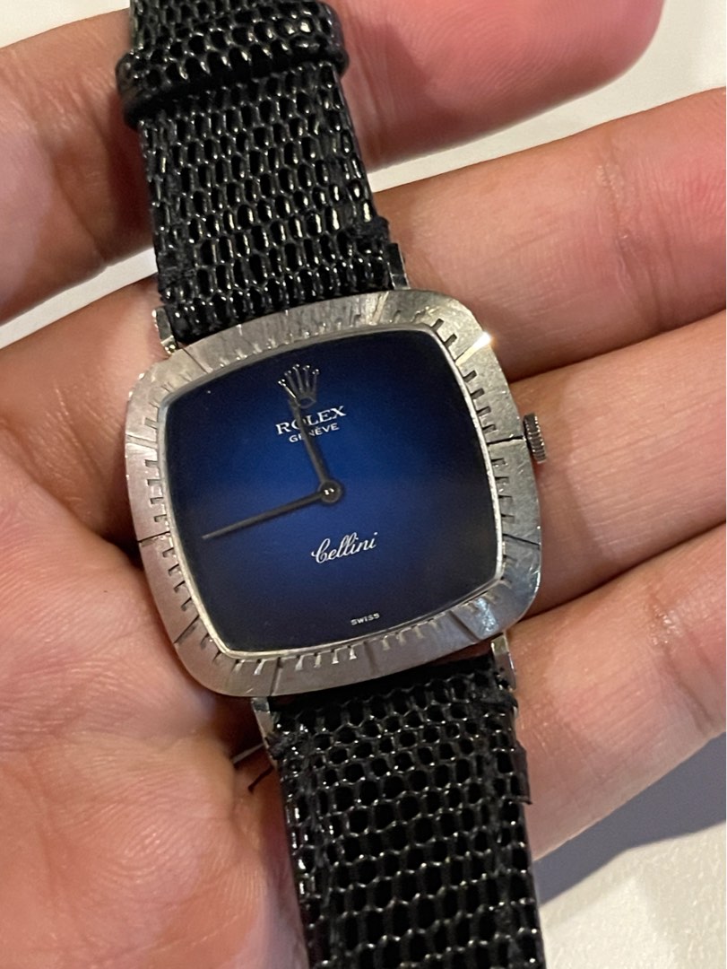 Rolex Cellini blue vignette, Men's Fashion, Watches & Accessories ...