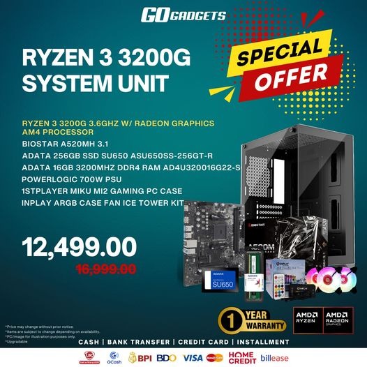 SALE AMD RYZEN 3 3200G PC DESKTOP SYSTEM UNIT BUILD, Computers & Tech ...