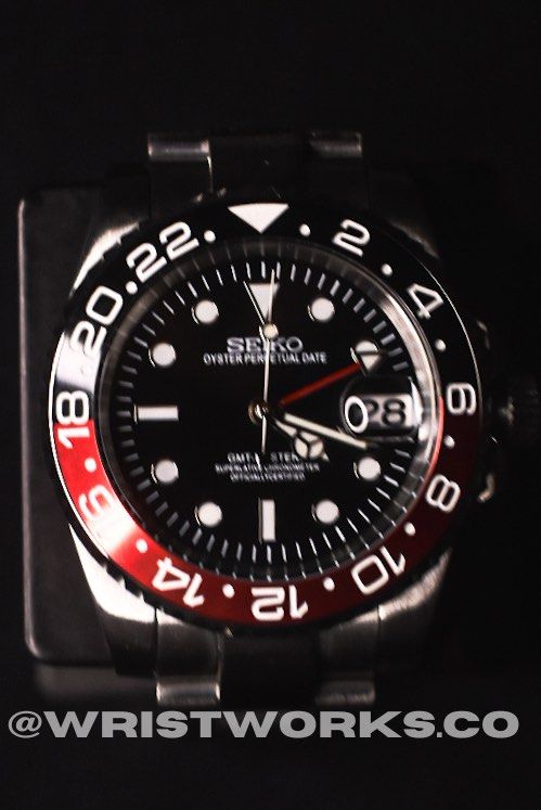 SEIKO MOD SILVER GMT MASTER II COKE 40MM, Men's Fashion, Watches ...