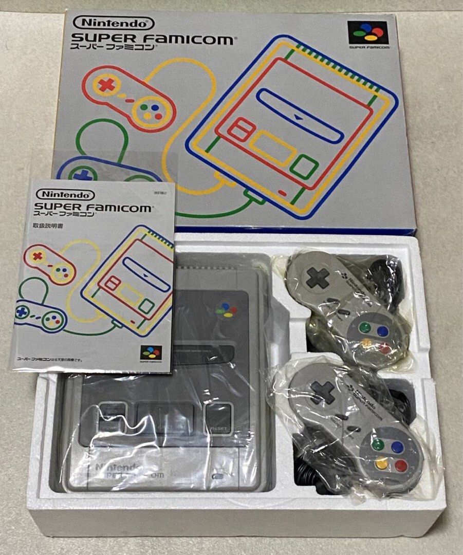 中古 美品 日版 原裝 Nintendo 任天堂 Super Famicom 超級任天堂 超任 SFC SNES 主機 套裝, 興趣及遊戲 ...