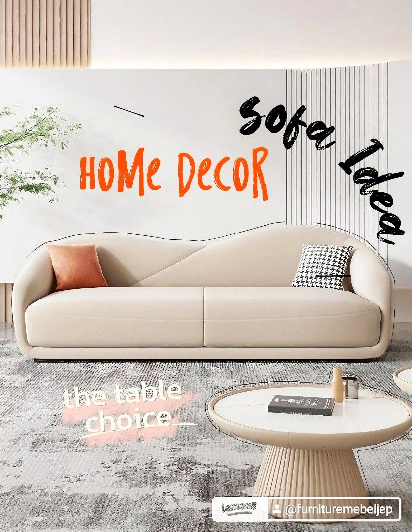 Sofa minimalis modern sofa lengkung sofa boba sofa kacang, Perabotan ...