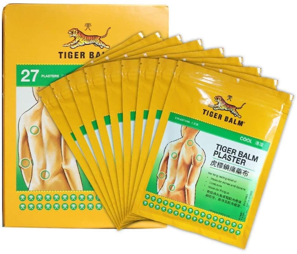 Tiger Balm Plaster Cool Medicated Pain Relief, 10 x 14 cm, 27 Sheets ...