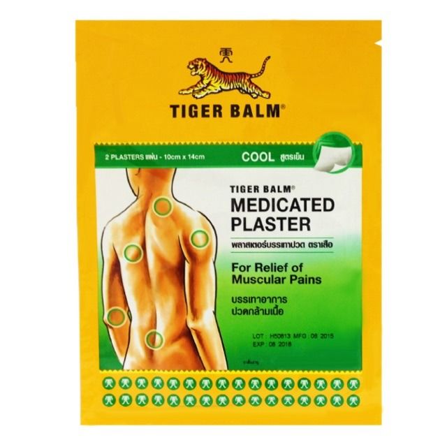 Tiger Balm Plaster Cool Medicated Pain Relief, 10 x 14 cm, 27 Sheets ...