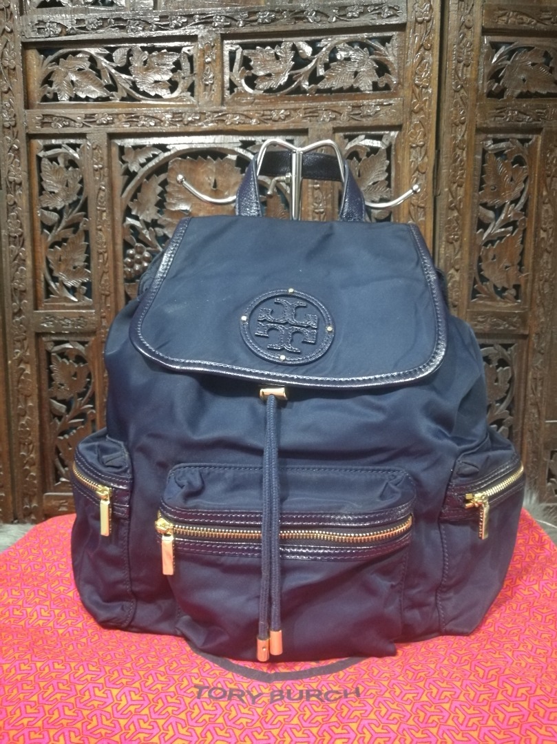 Tory Burch Blue Backpack Billy Bag, Luxury, Bags & Wallets on Carousell