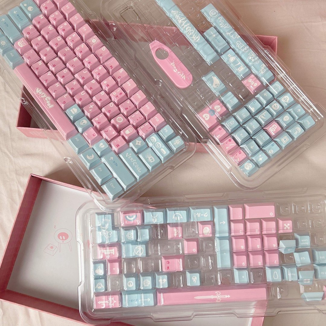 Pink and Blue Mechanical Keycaps VERY COOL KEYCAP Cherry Profile ...