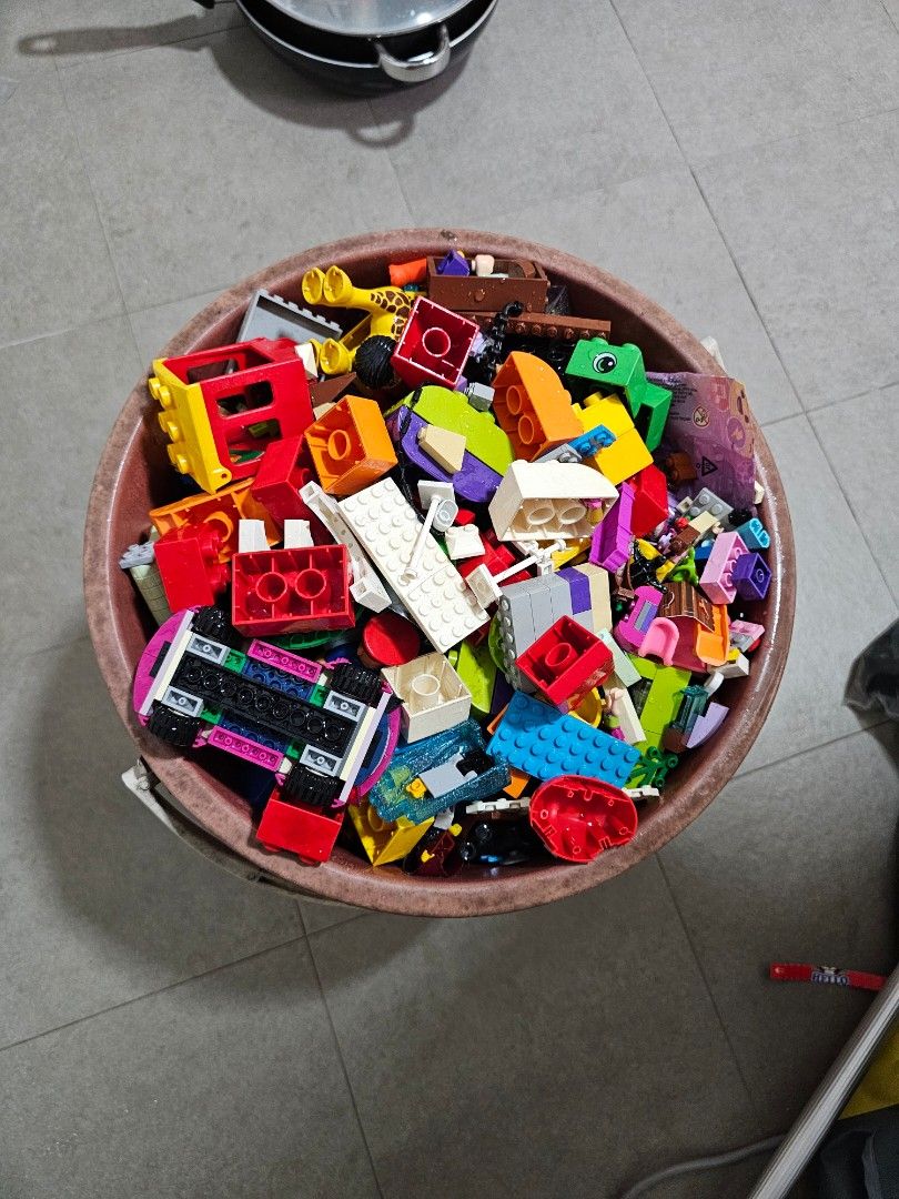 1 bucket of Lego bricks, Hobbies & Toys, Toys & Games on Carousell