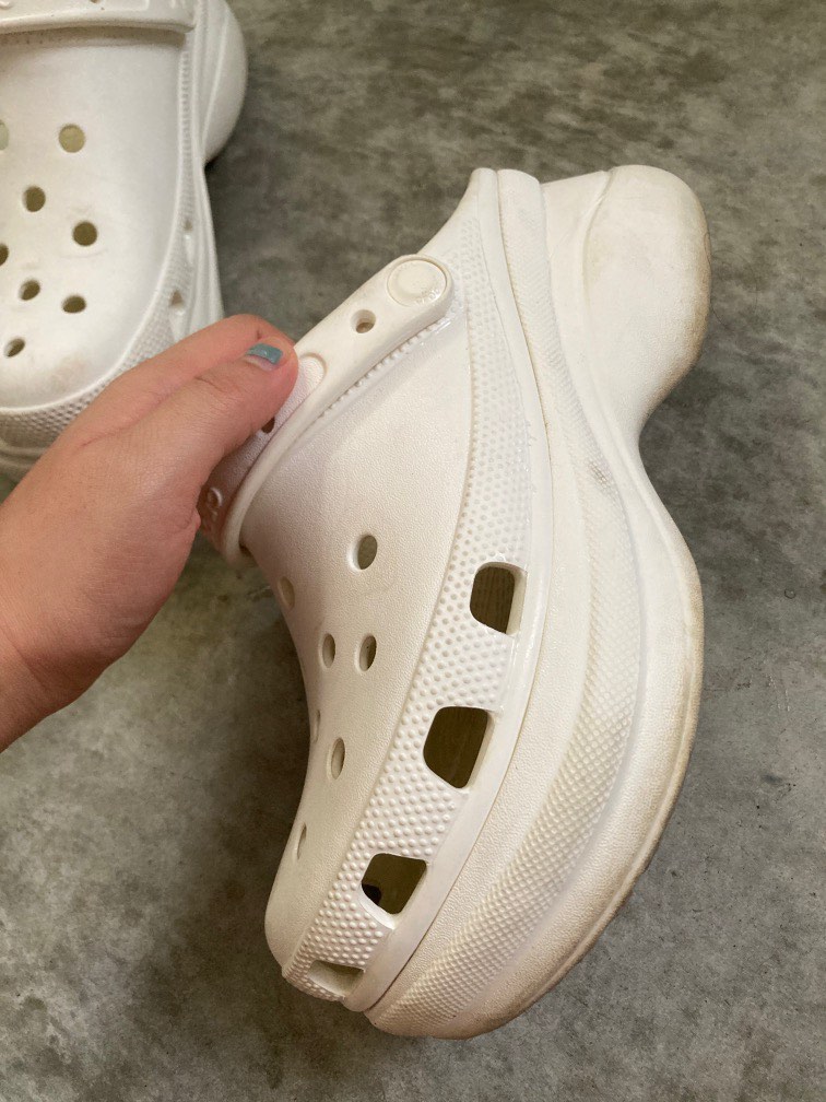 Crocs Bae Clogs White, Women's Fashion, Footwear, Wedges on Carousell
