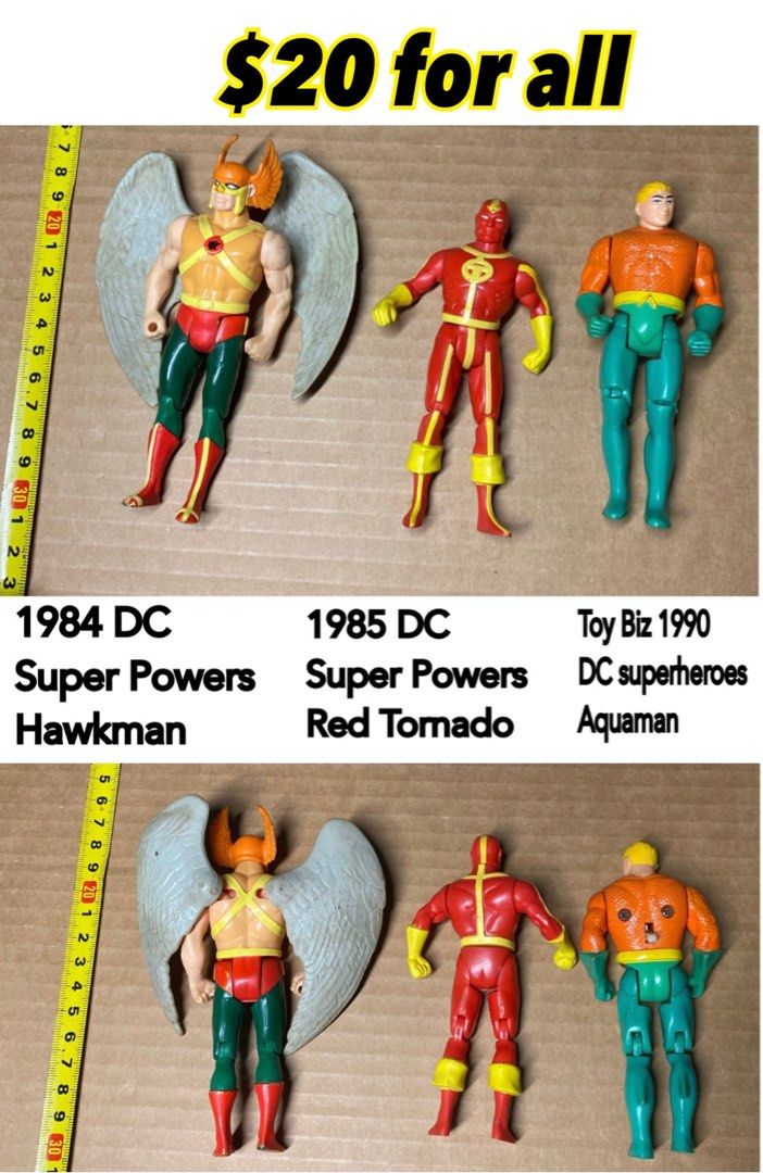 DC comics figures Toy Biz hawkman aquaman red Tornado Robin joker ...