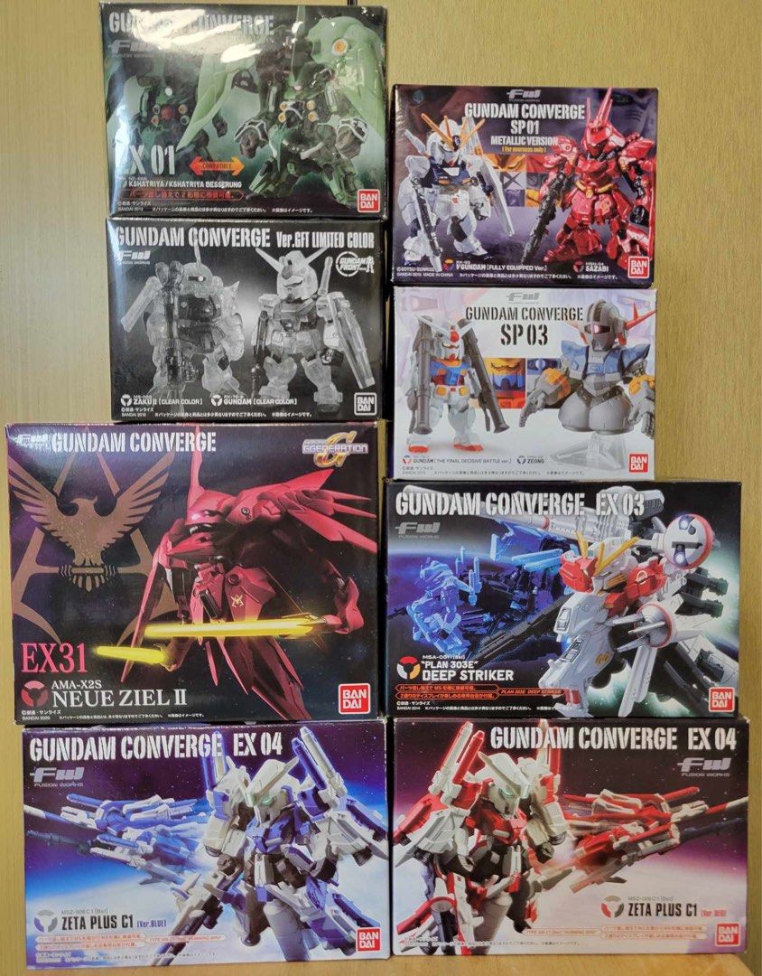 fw gundam converge ex 01 kshatriya besserung 刹帝利， zaku ll clear color 透明紅渣古 gundam clear color ...