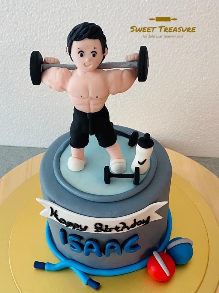 Gym fitness sport man cake, Food & Drinks, Homemade Bakes on Carousell